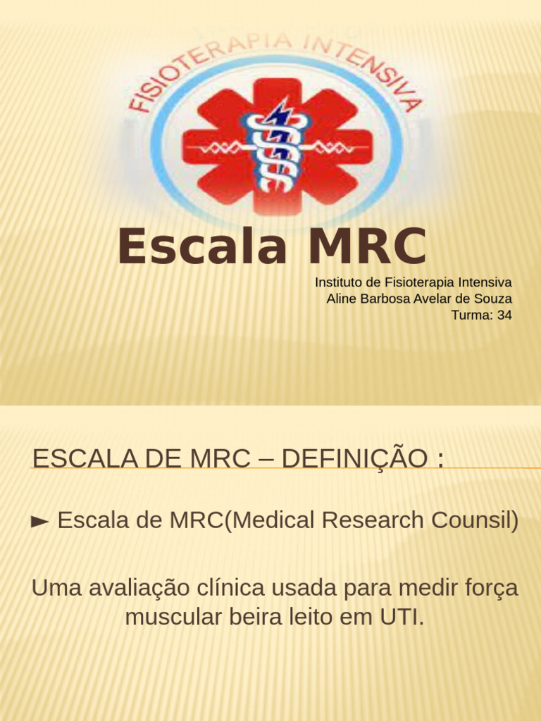 Escala MRC | PDF | Unidade de Tratamento Intensivo (UTI) | Doenças e ...