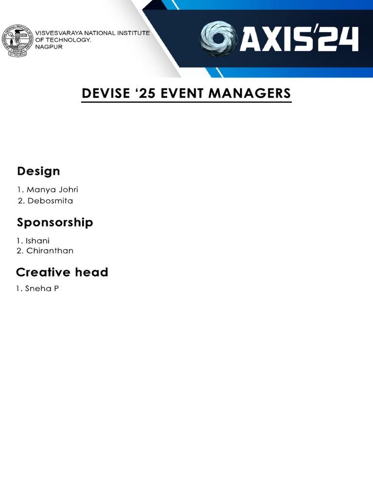 DEVISE 25 EVENT MANAGERS | PDF