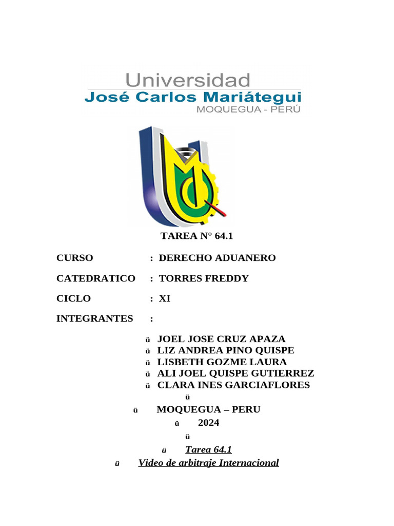 Tarea 64.1 Video de Arbitraje Internacional | PDF