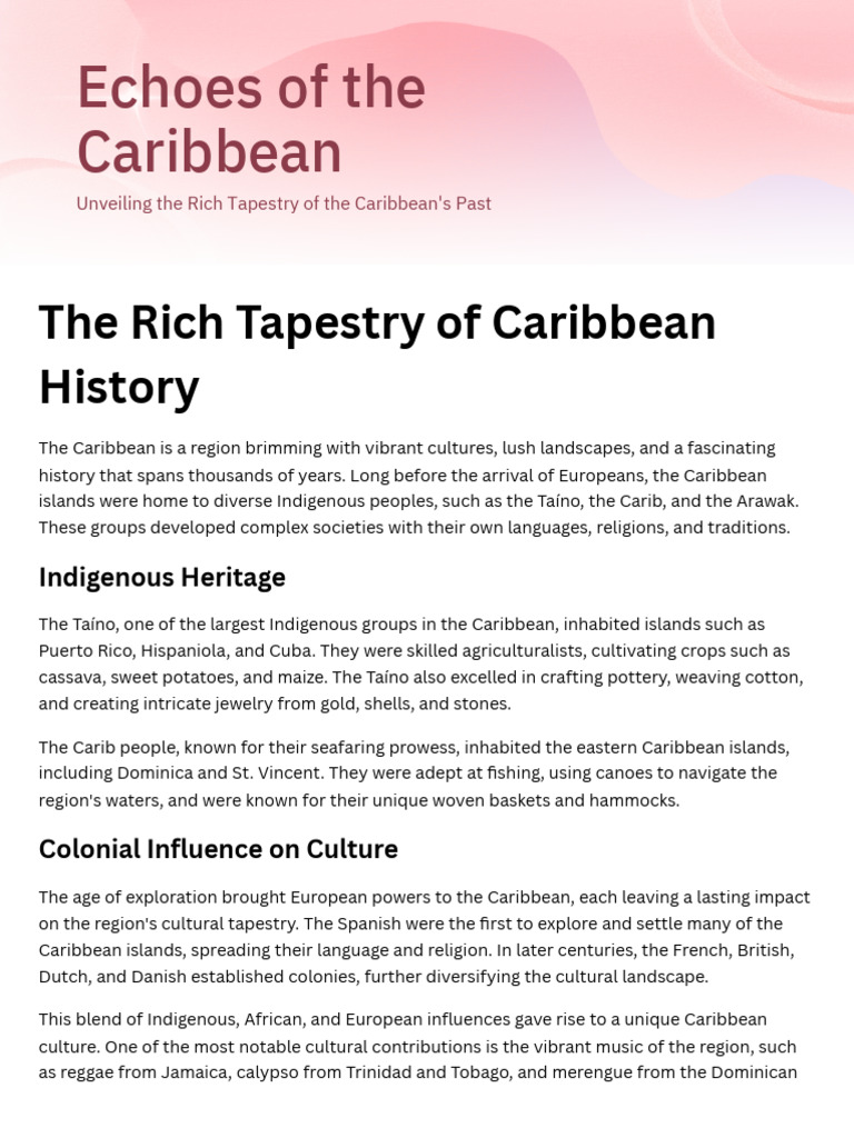 Caribbean History and Cultural Heritage | PDF | Caribbean