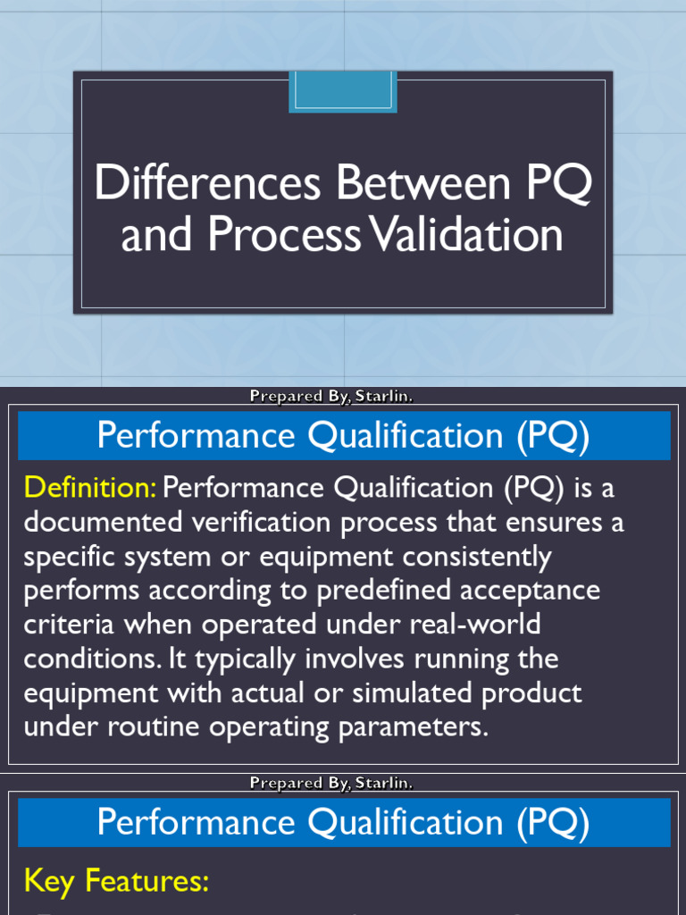 PQ vs Process Validation Explained | PDF | Verification And Validation ...