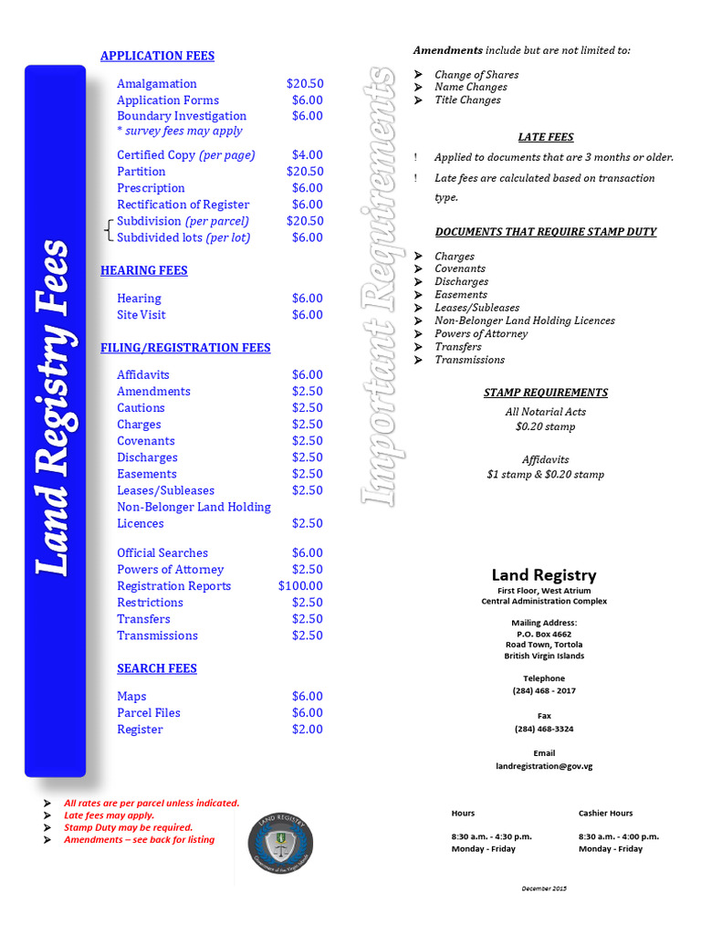 Land Registry Fees Brochure 01122015 250119 140644 | PDF | Land Lot ...