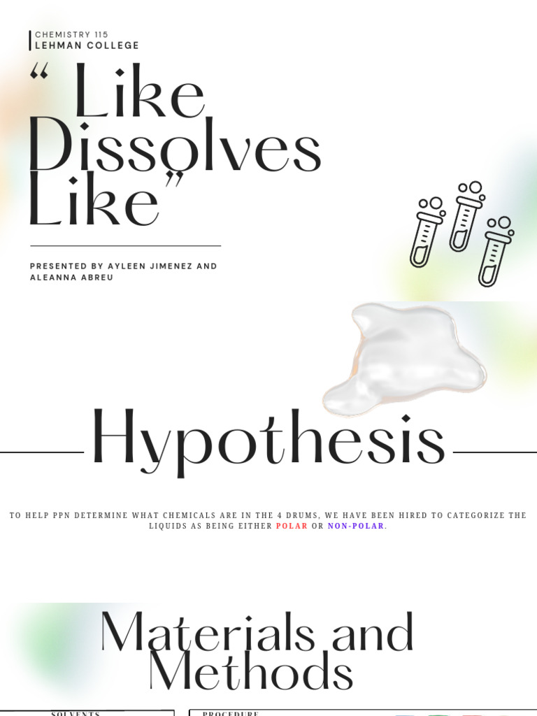 Like Dissolves Like” | PDF | Solvent | Chemical Polarity