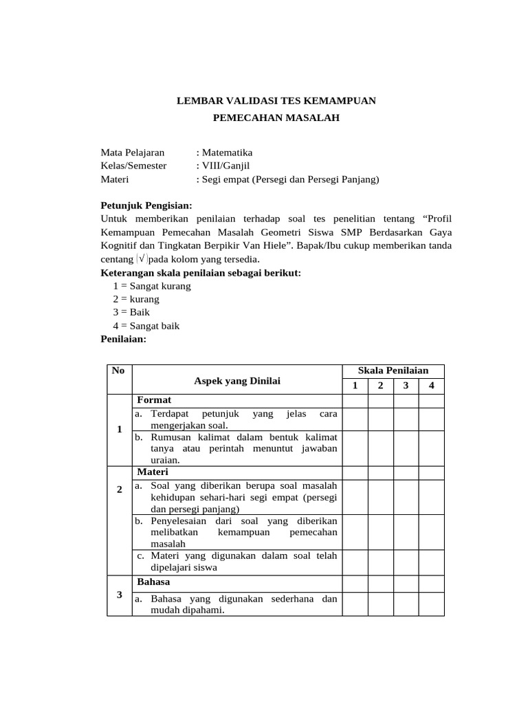 LEMBAR VALIDASI | PDF