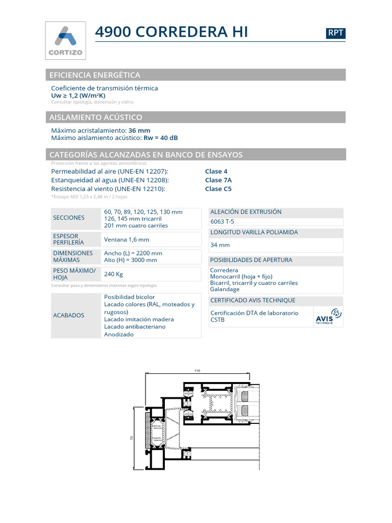 Cortizo 4900: Eficiencia y Aislamiento | PDF