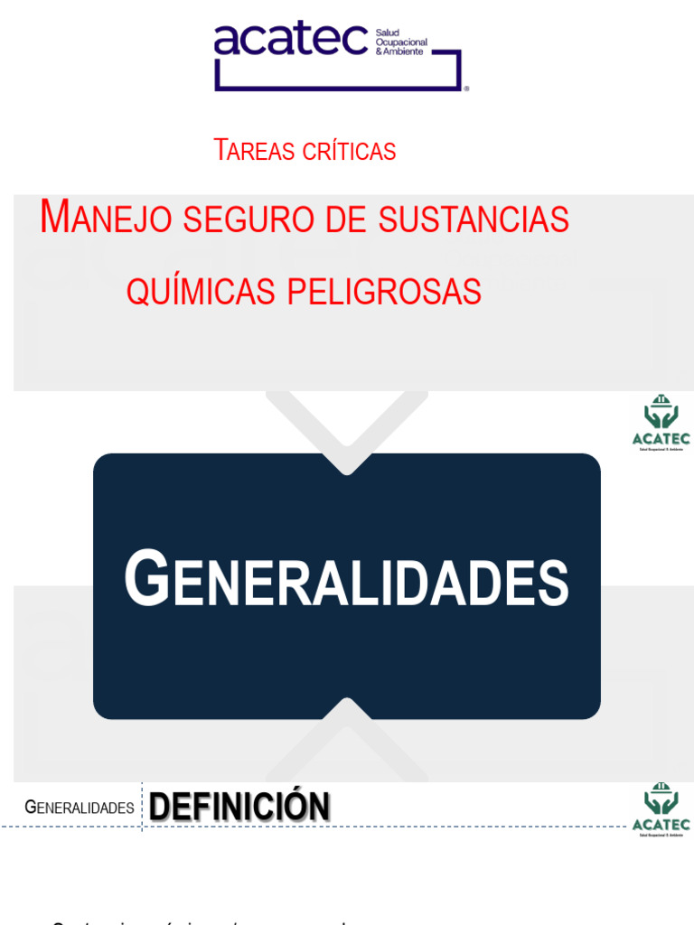 Manejo Seguro de Sustancias Químicas Peligrosas. | PDF | Toxicidad