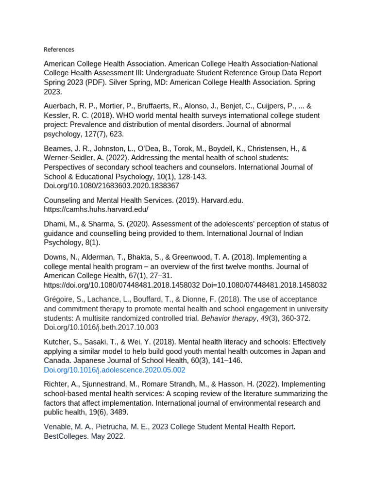 References-counseling | PDF | Mental Health | Psychology
