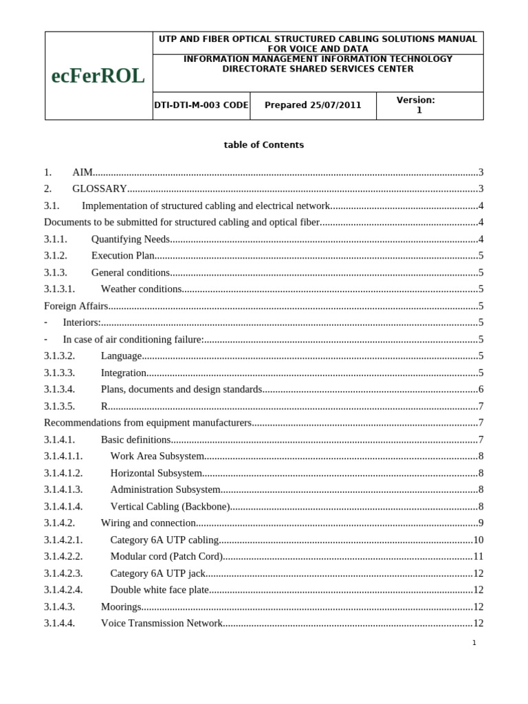 Structured Cabling Manual, UTP and Fiber Optic | PDF | Electronics | Electrical Engineering