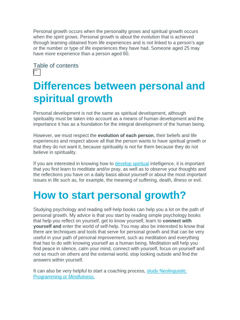 Personal and Spiritual Growth | PDF | Meditation | Personal Development