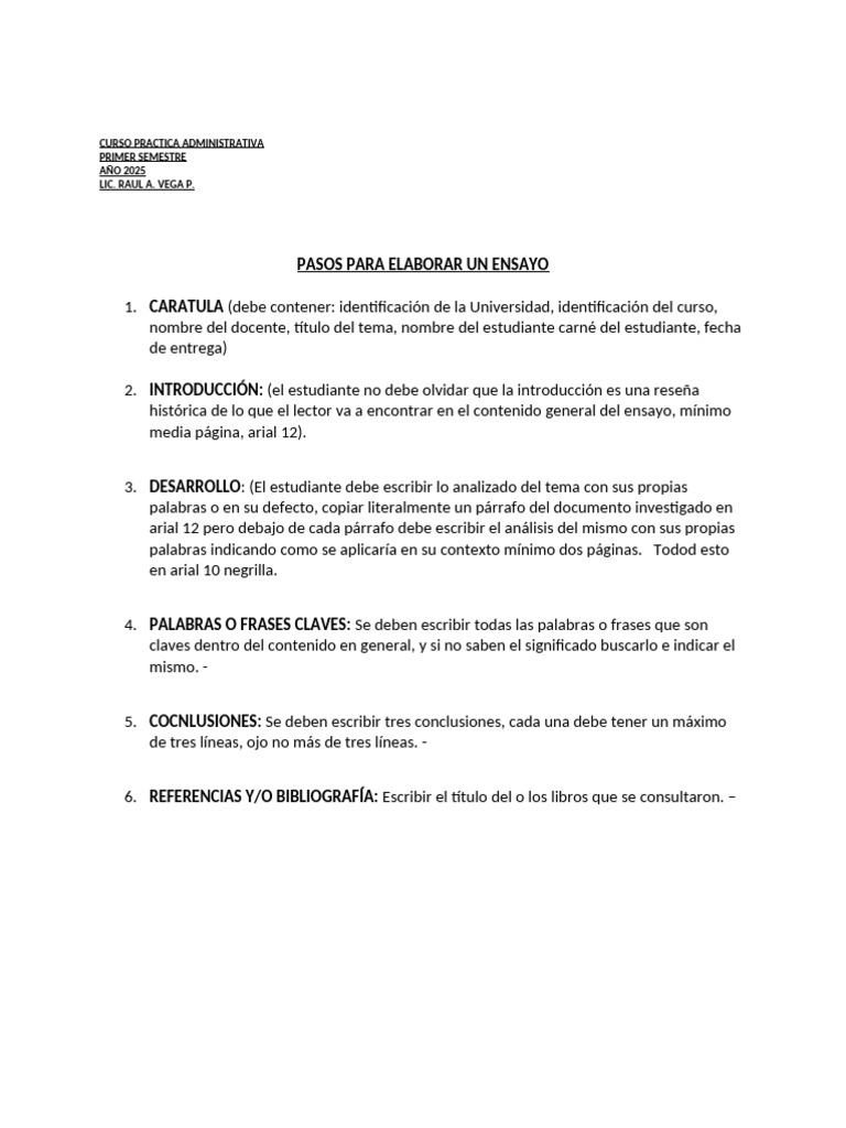 Pasos para Un Ensayo | PDF