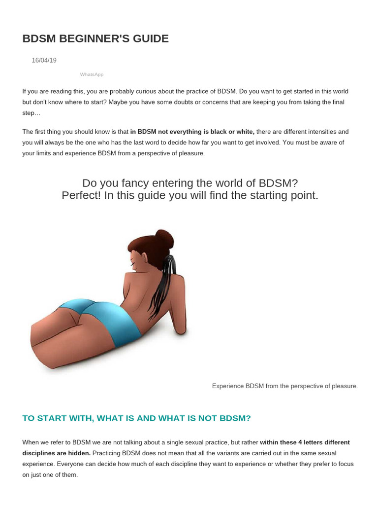 BDSM Beginner's Guide: Start Here | PDF | Dominance And Submission | Bdsm