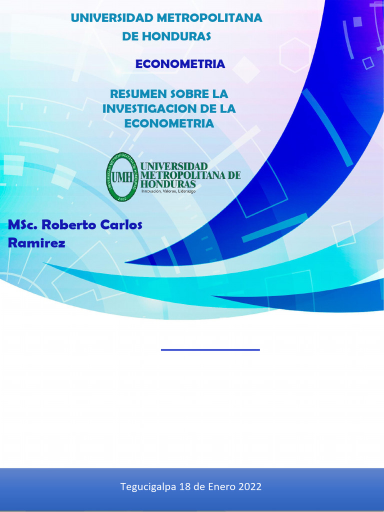 RESUMEN TAREA 1 | PDF | Econometría | Datos