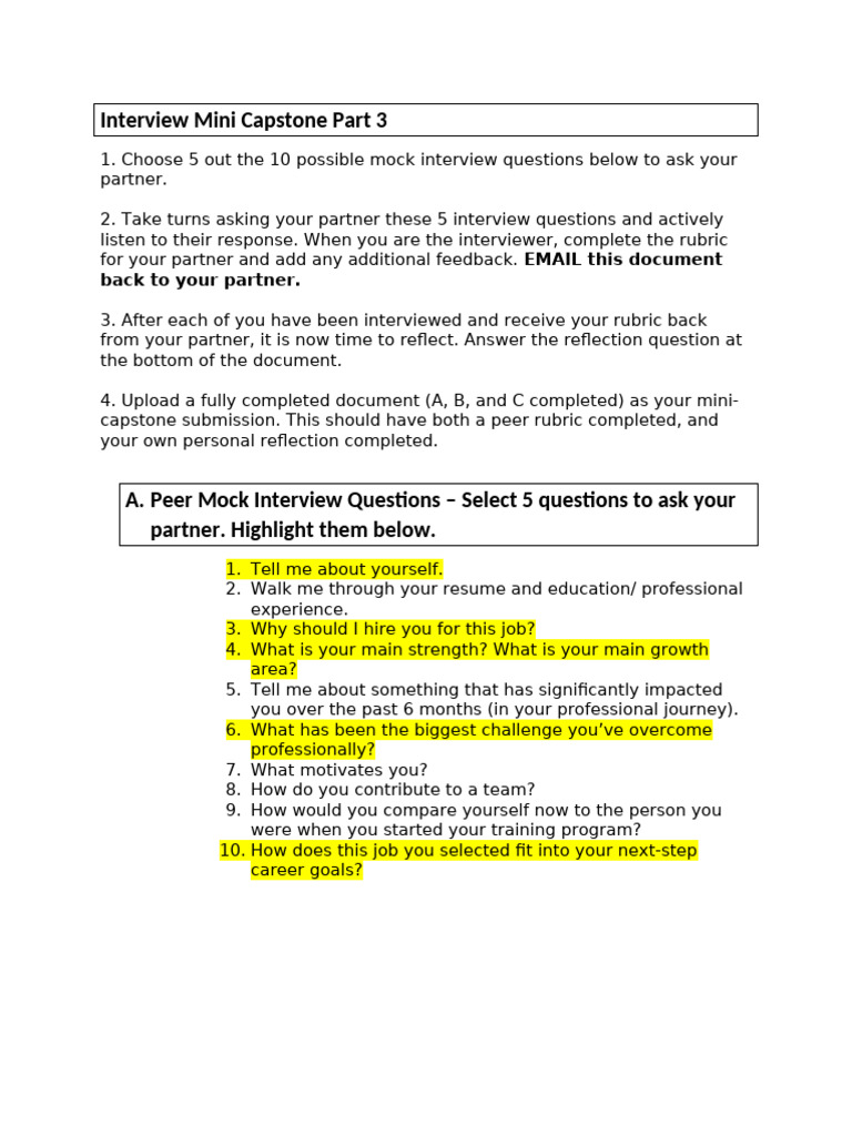 Sunny - Interview Skills Interview Mini Capstone Part 3 | PDF | Skill ...