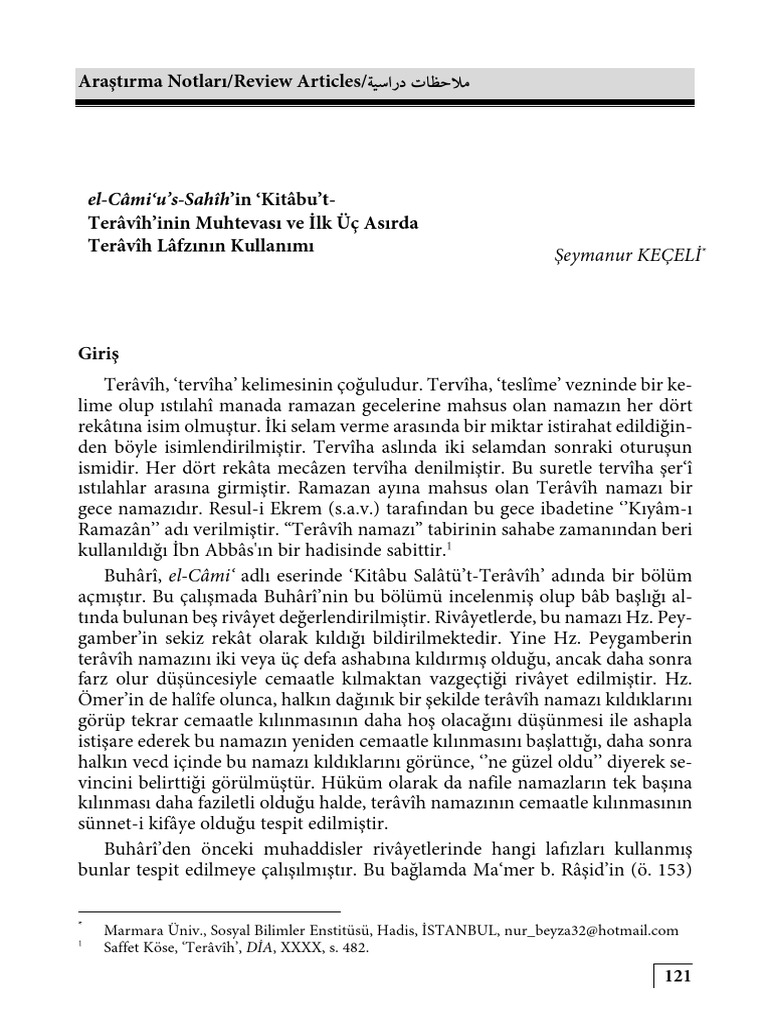 el-C__mi___u___s-Sah__h___in ___Kit__bu___t- Ter__v__h___inin Muhtevas__ ve __lk ____ As__rda ...