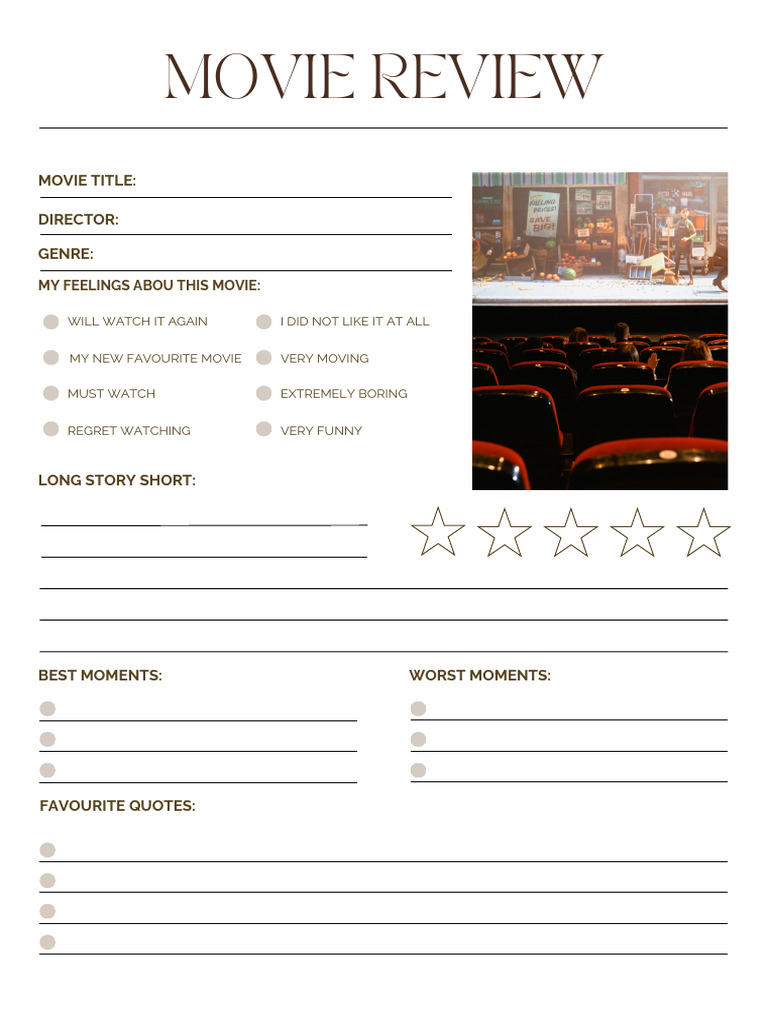 Movie Review Template | PDF