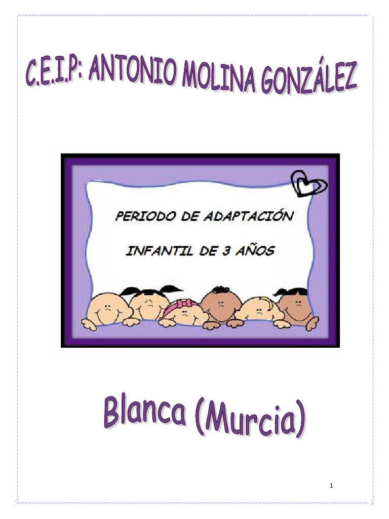 Guía del Periodo de Adaptación Infantil | PDF | Educación de la primera ...
