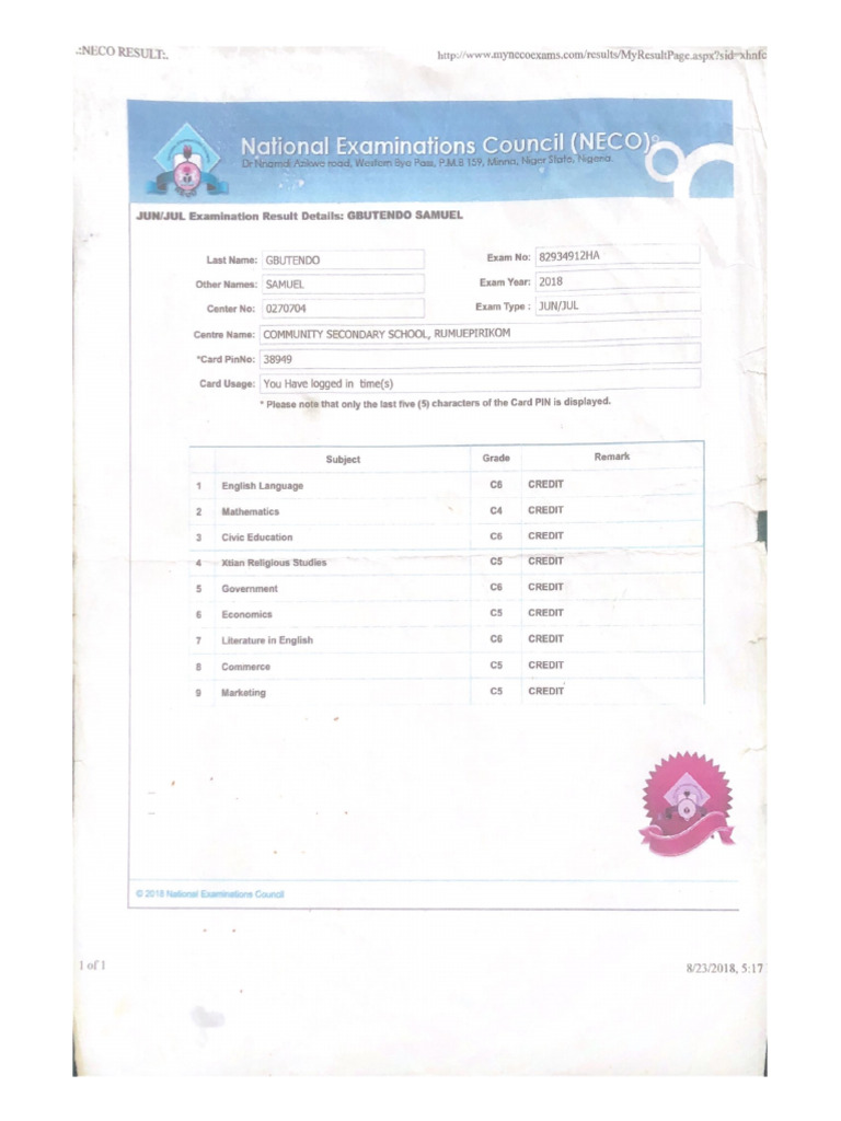 National Examinations Council (NECO) | PDF