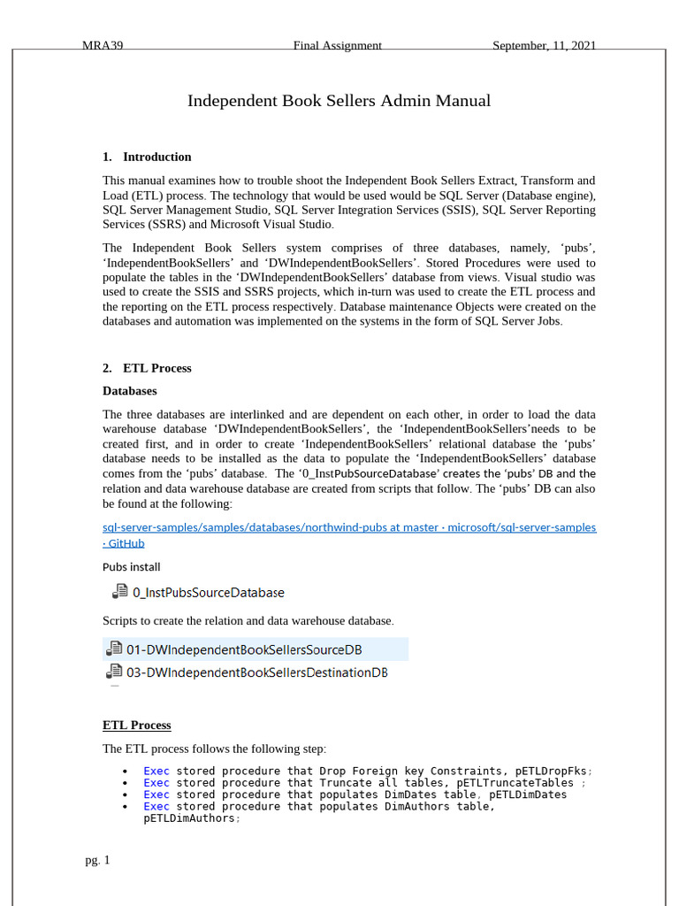 DWIndependentBookSellersAdminManual MAdams | PDF | Database Index | Microsoft Sql Server