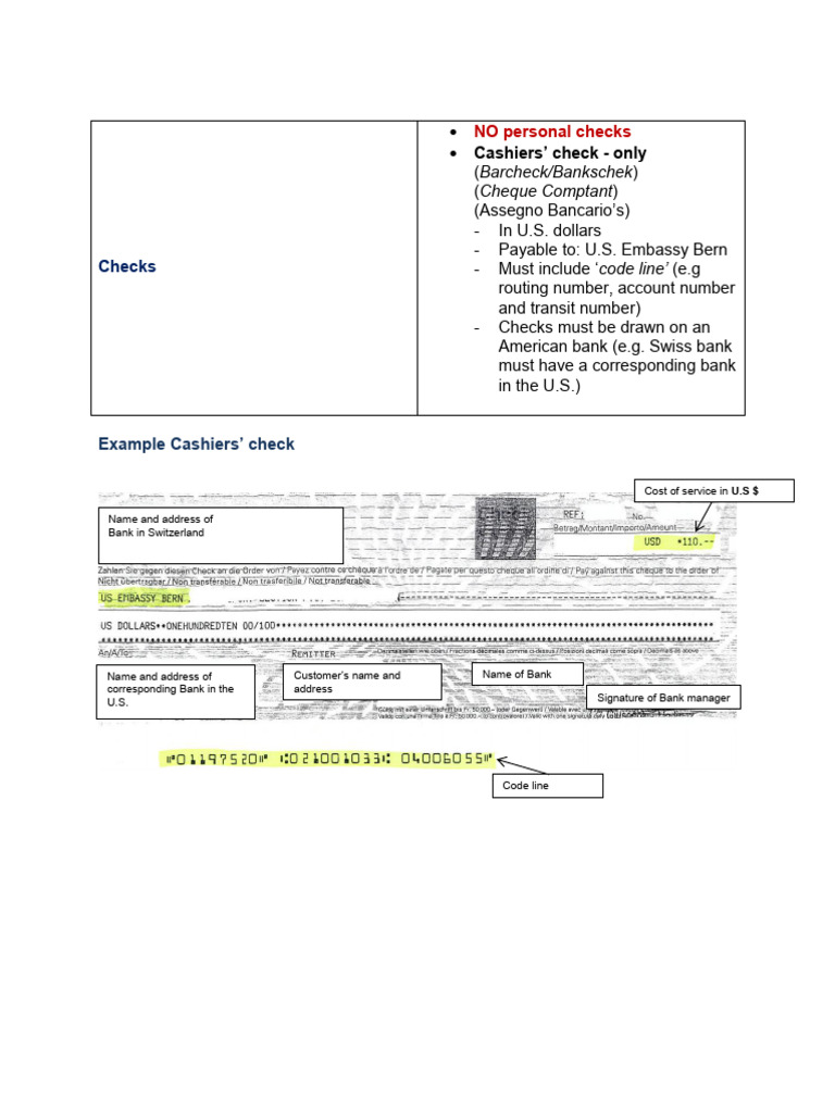 Cashier Check Template | PDF