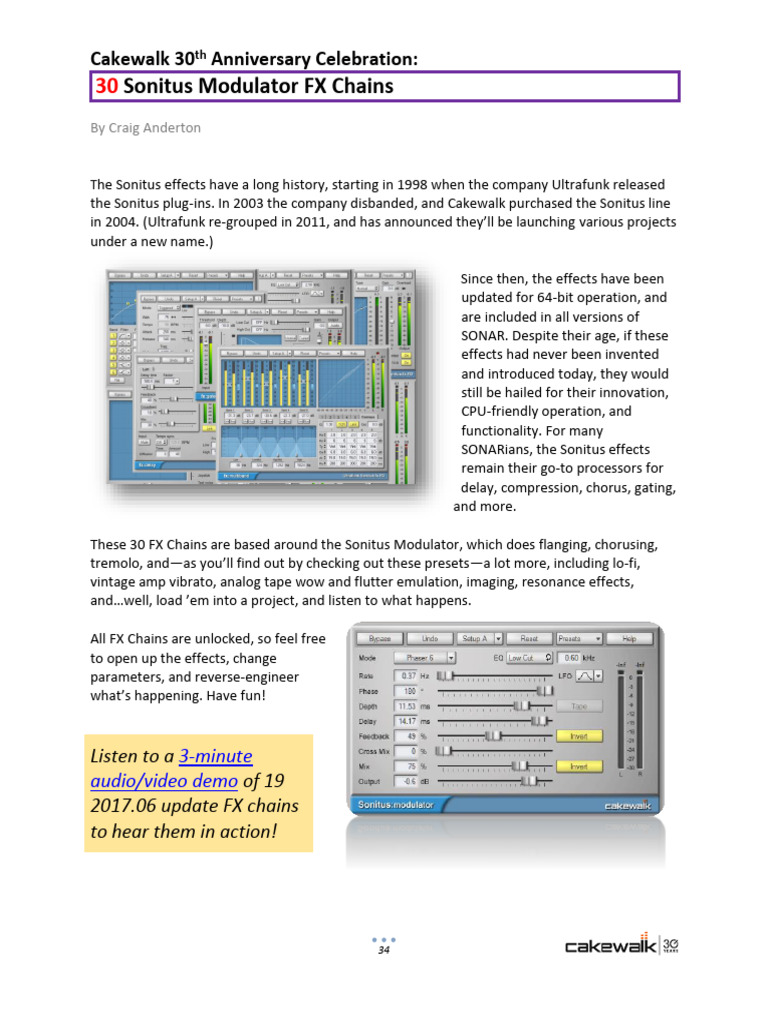 30 Sonitus Modulator FX Chains Guide | PDF | Equalization (Audio) | Sound