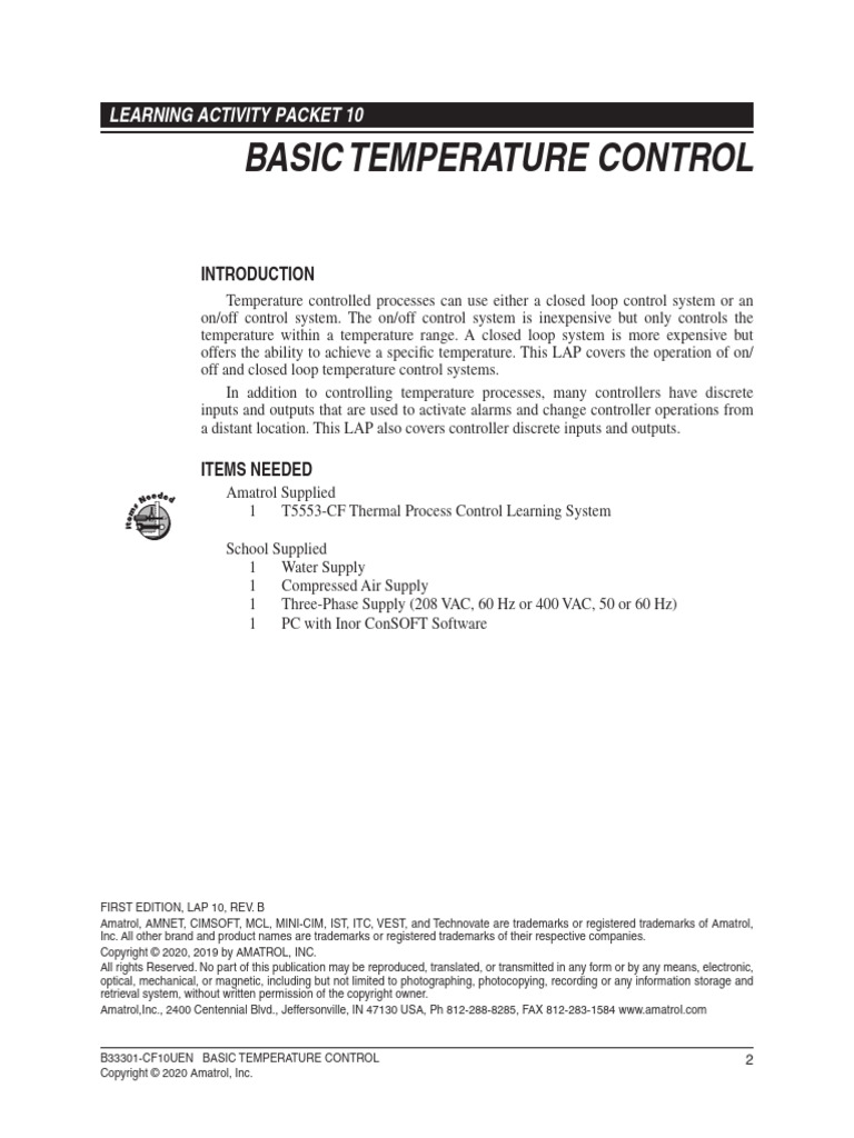 7a - Basic Temperature Control (LAB) | PDF | Electrical Network ...