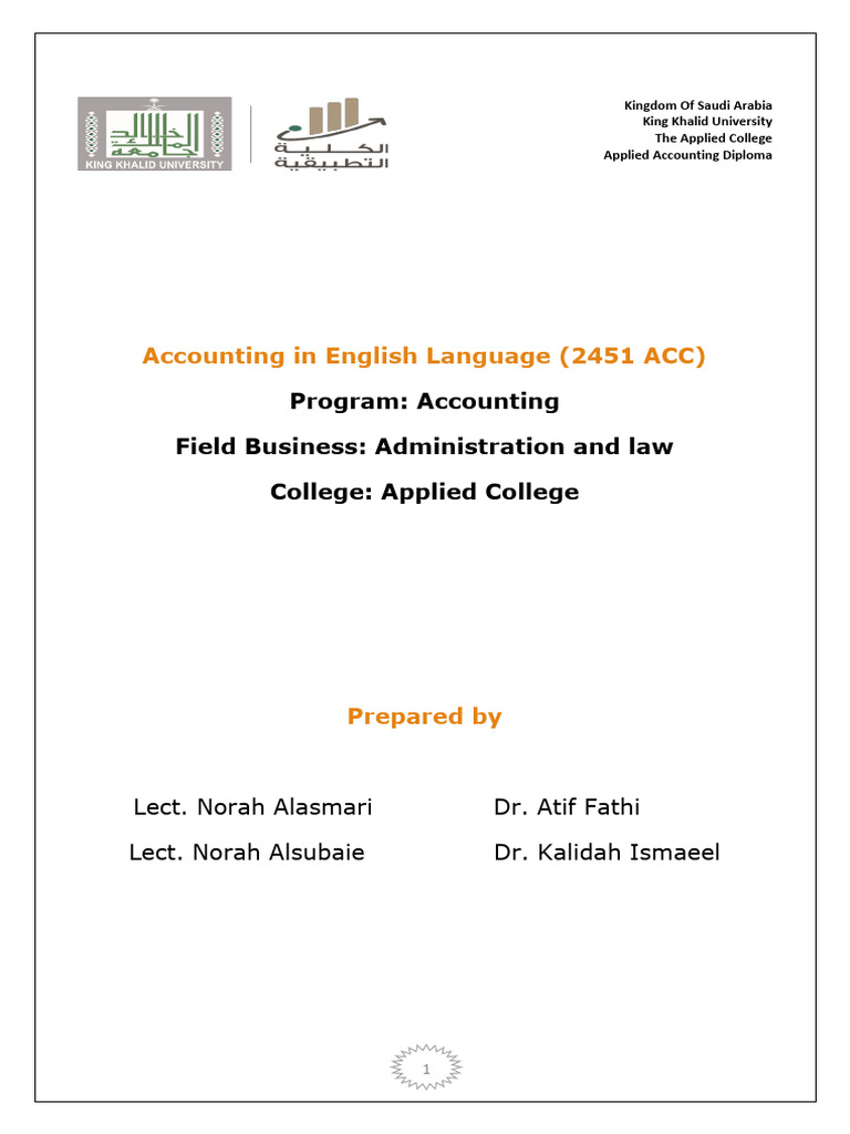 Accounting in English 1 All Chapters | PDF | Debits And Credits ...