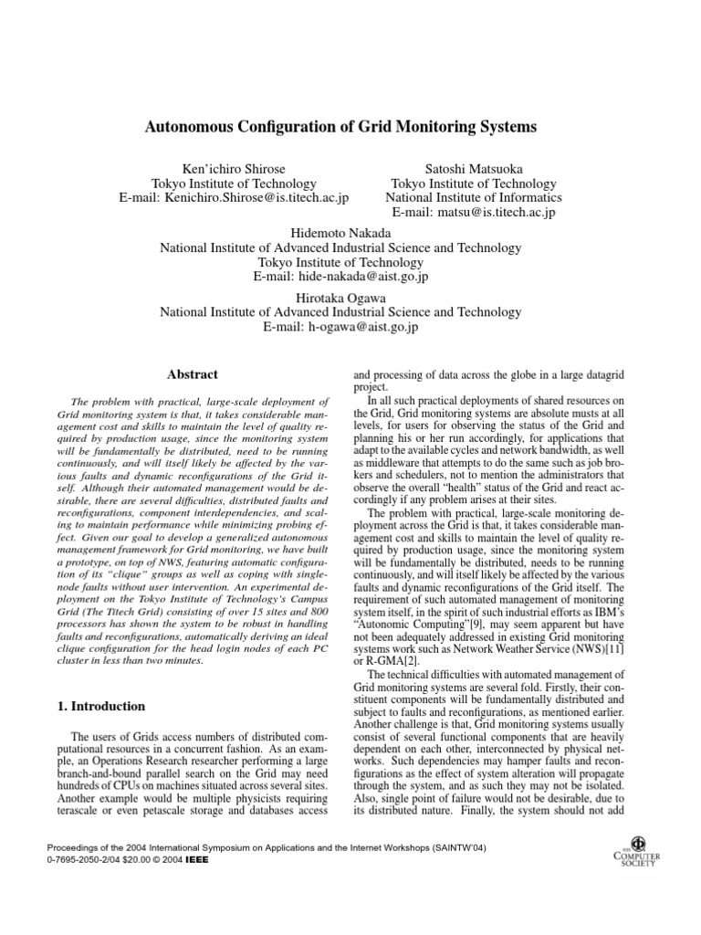Autonomus Monitoring of Grid | PDF | Grid Computing | National Weather ...