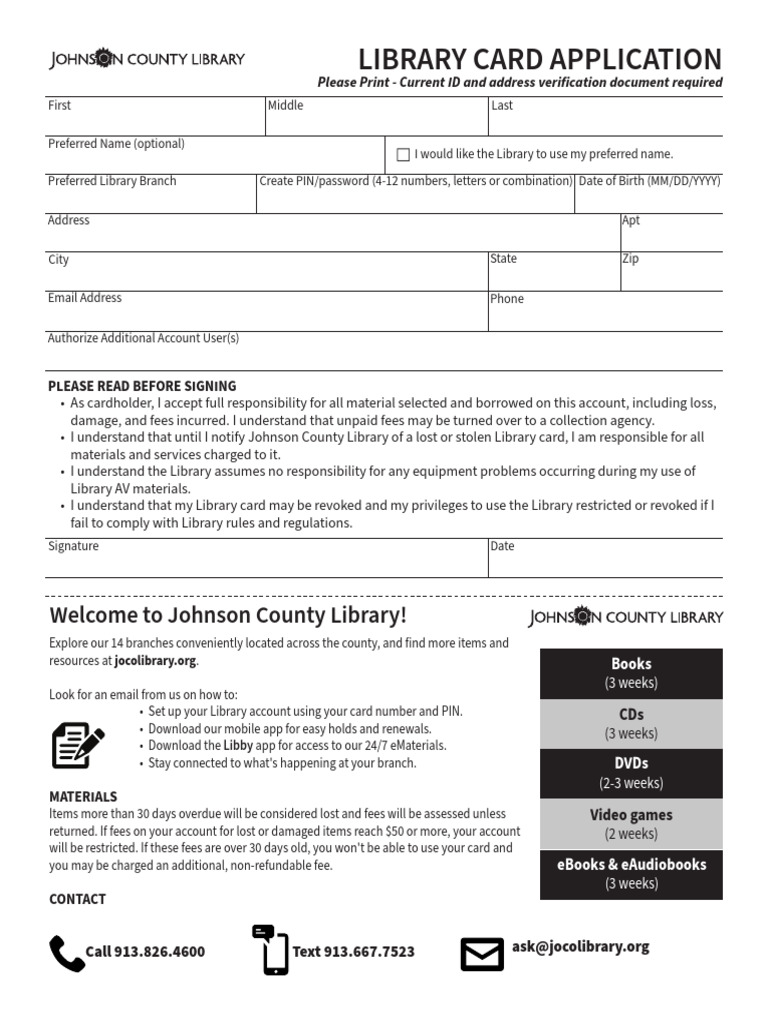 library_card_app_ADULT_en | PDF | Libraries | Personal Identification ...