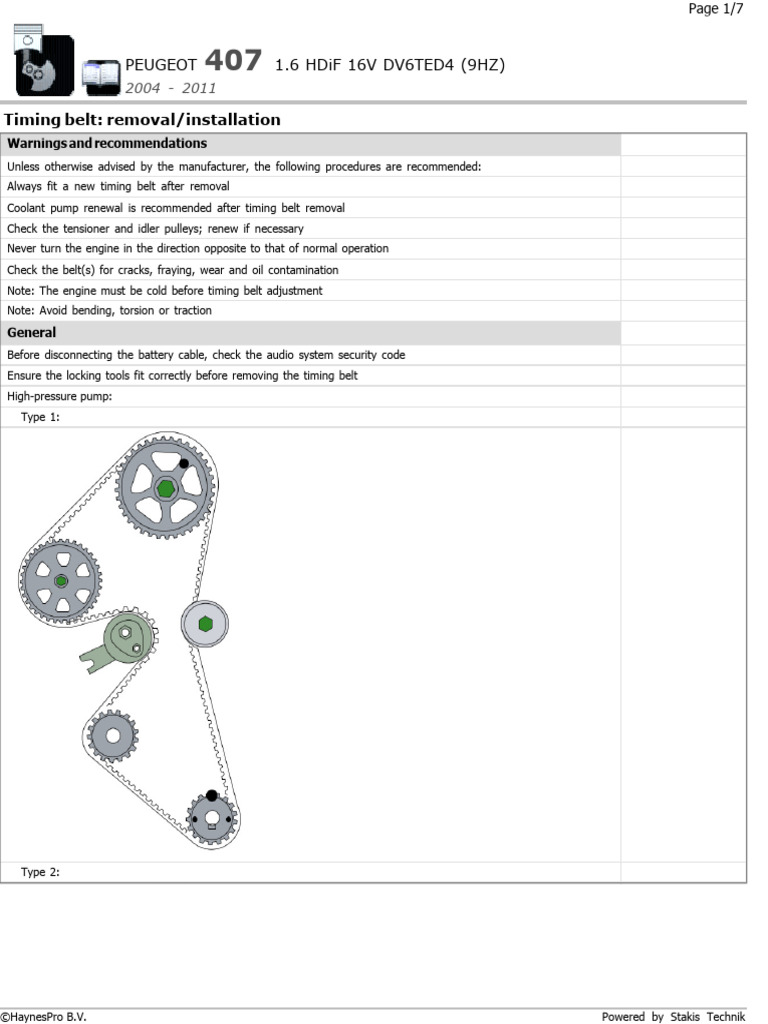 407 9HZ Timing Belt | PDF | Belt (Mechanical) | Mechanical Engineering