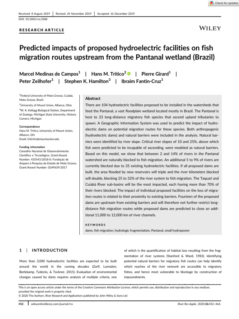 Fish Migration Impact from Dams in Pantanal | PDF | Hydroelectricity ...