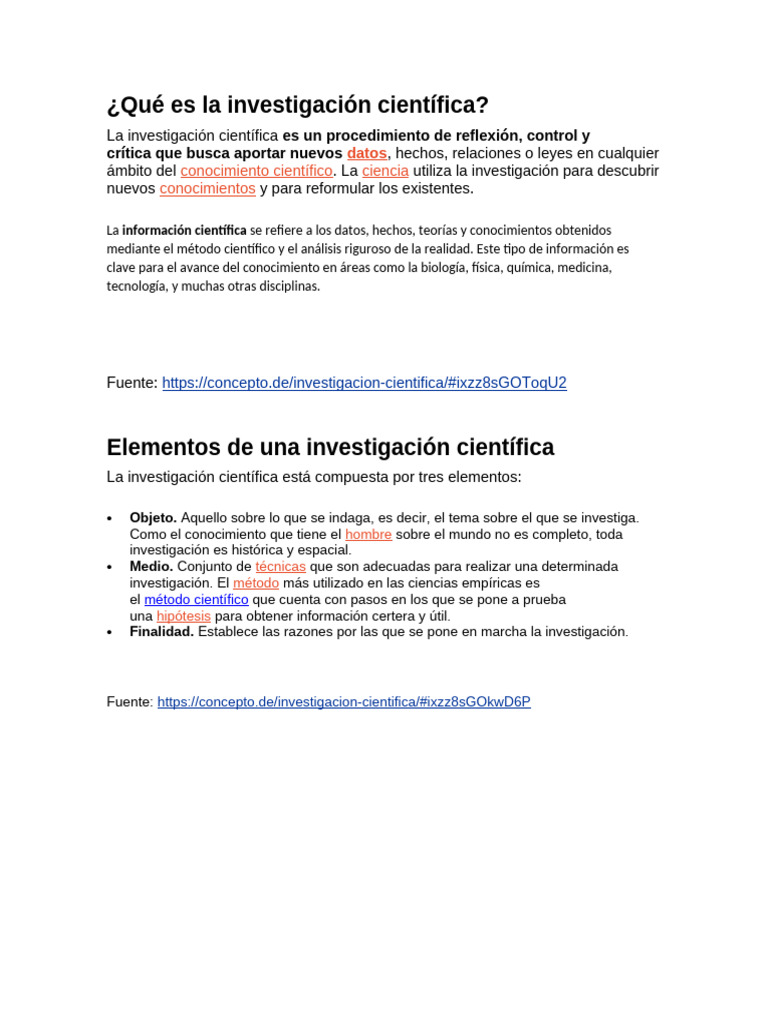 Investigación Científica: Elementos y Tipos | PDF | Método científico ...