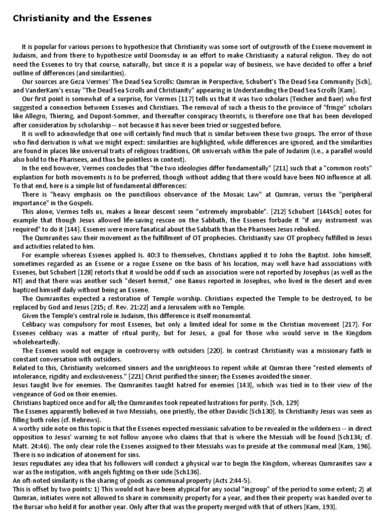 Christianity and The Essenes | PDF | Messiah | Jesus
