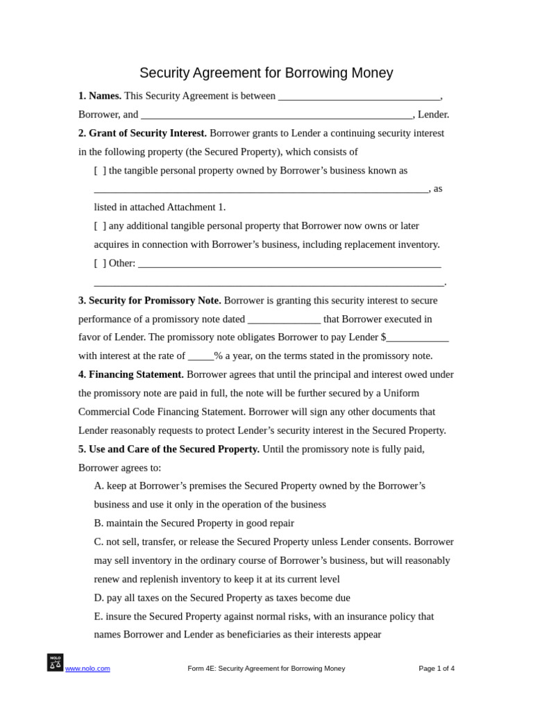 Form4E | PDF | Promissory Note | Security Interest