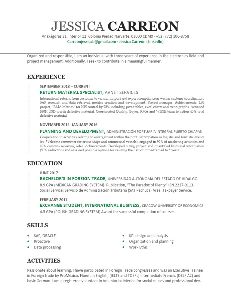 Jessica Carreon the functionary CV 2021 | PDF | Economies | Business