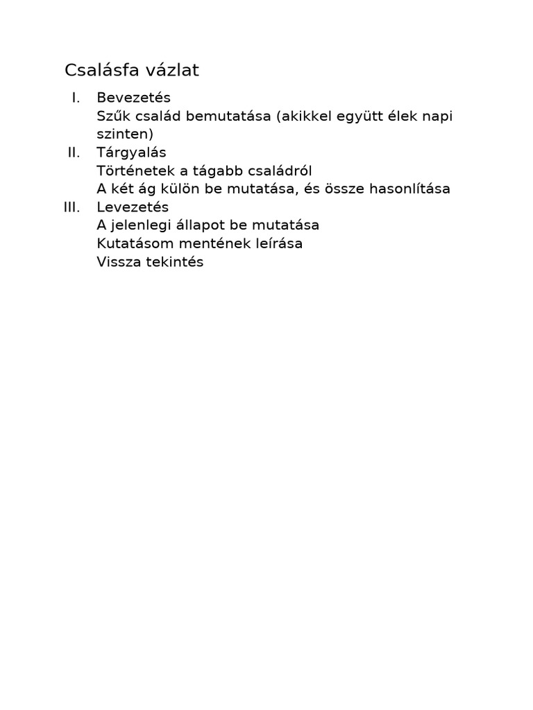 Családfa Vázlat | PDF