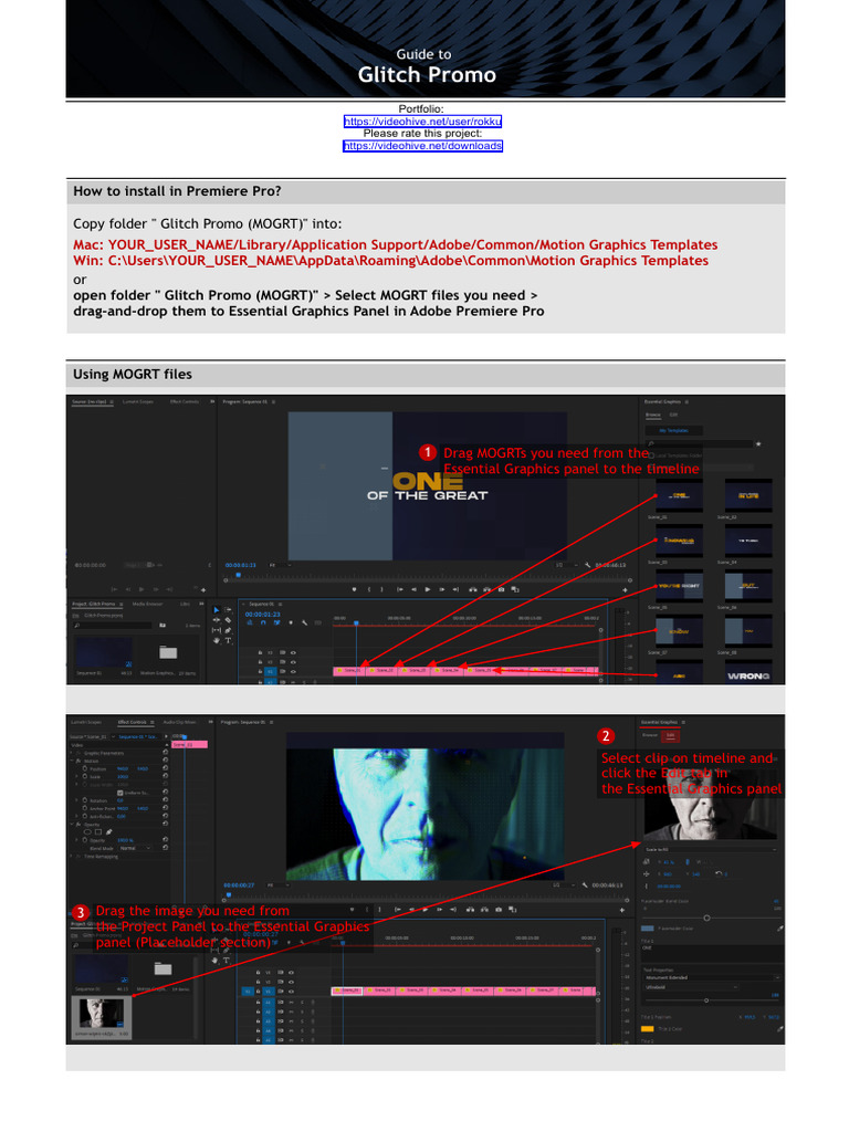 Guide to Glitch Promo Premiere | PDF