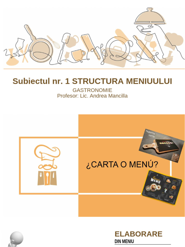 Tema NR.1 Structura Meniului | PDF