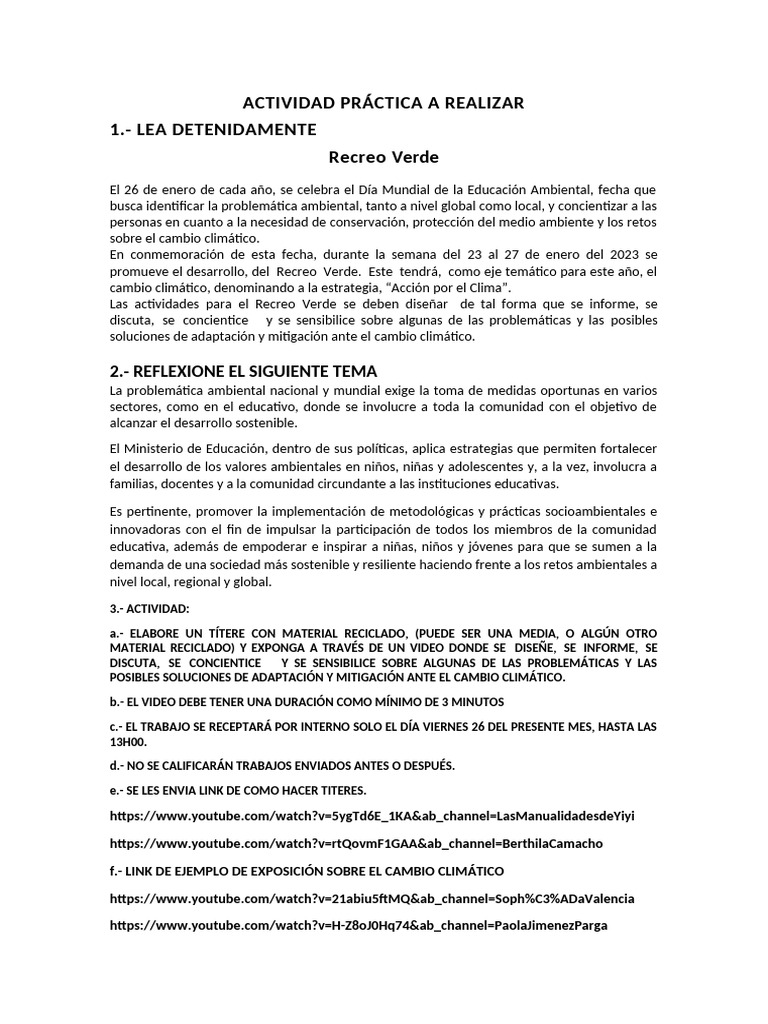 Recreo Verde | PDF | Sustentabilidad | Ambiente