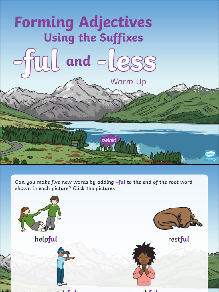 Adjective Formation with -ful and -less | PDF | Truth