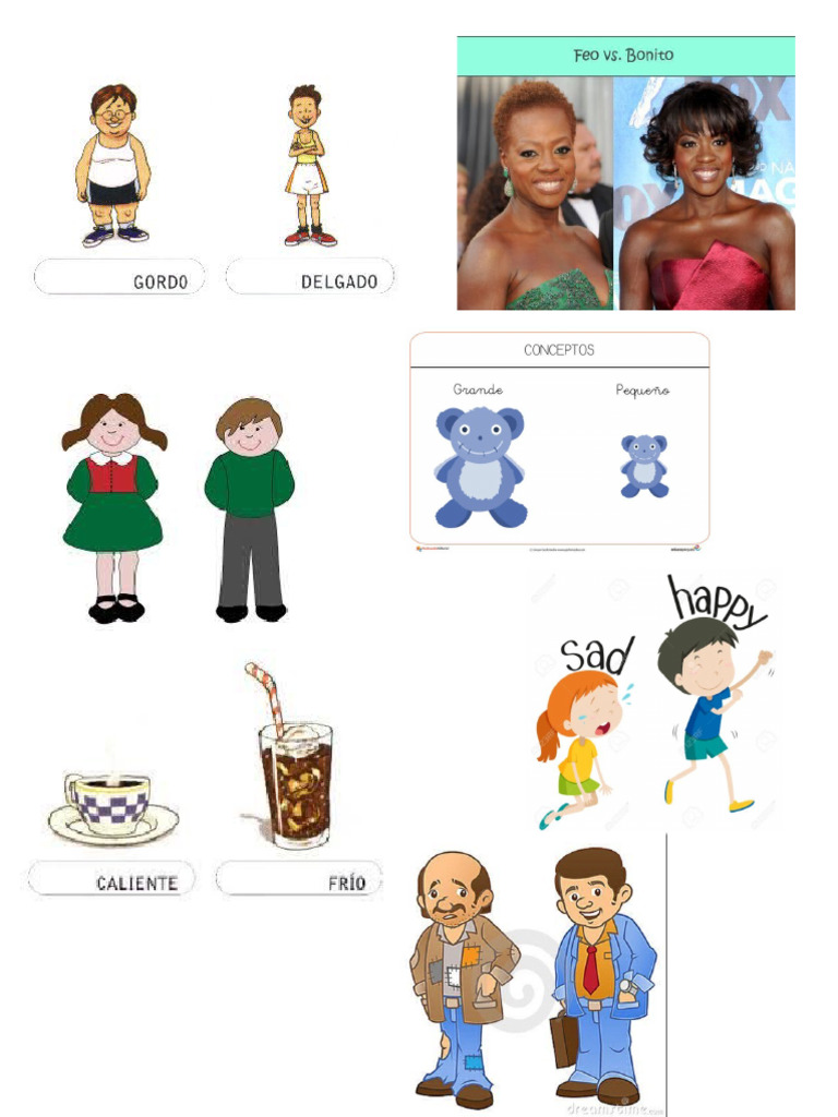 Adjetivos, Gordo Flaco, Feo Bonito | PDF