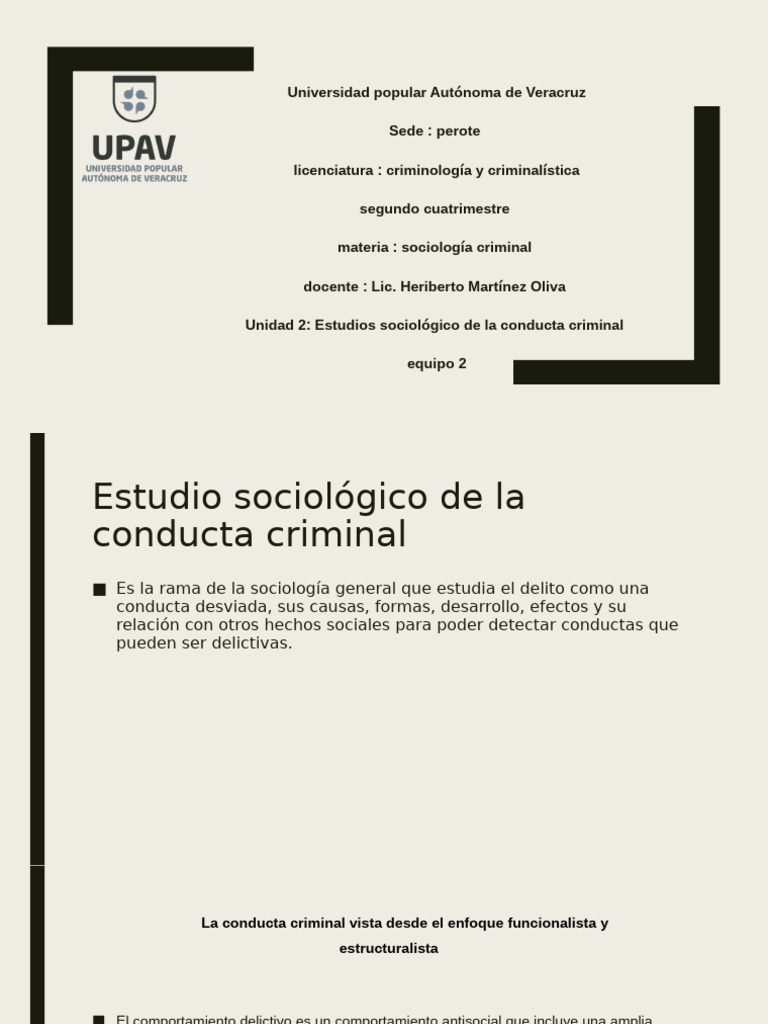 Sociología Criminal 1 | PDF | Comportamiento | Sociología