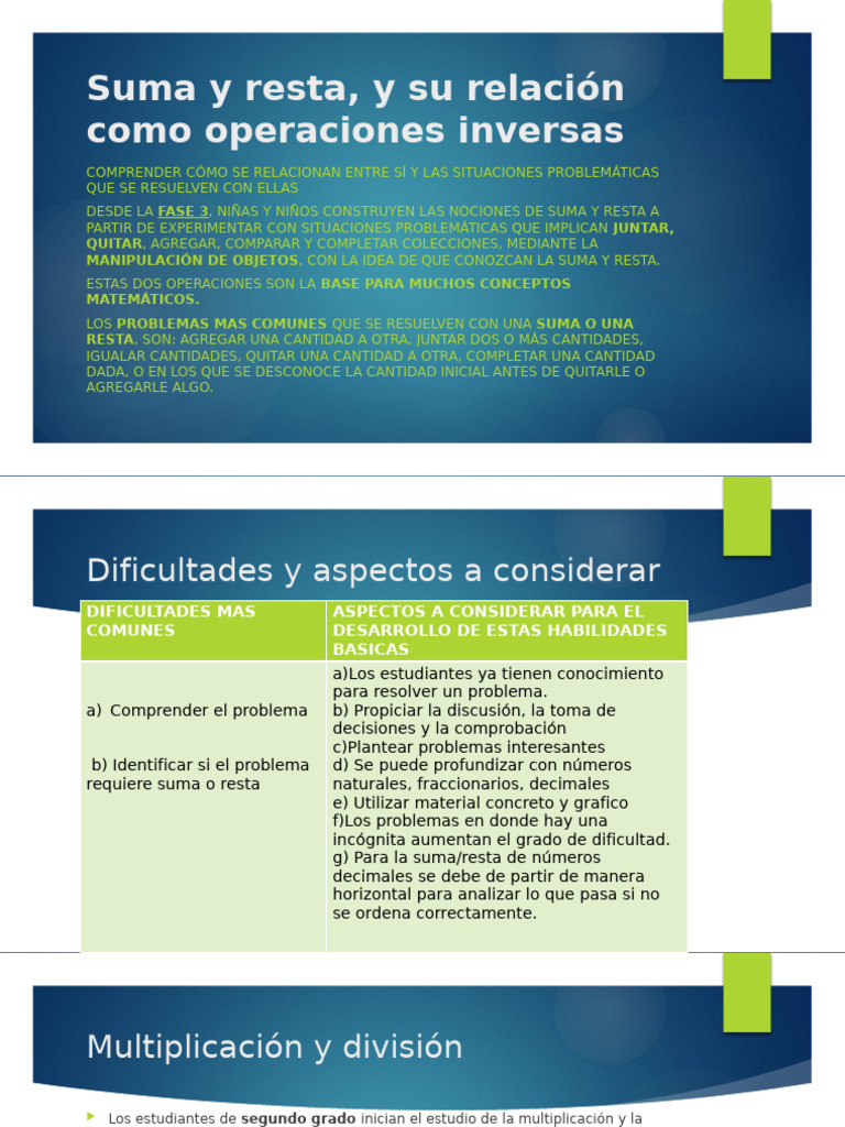Suma y resta, division y multiplicacion | PDF | Geometría | Medición