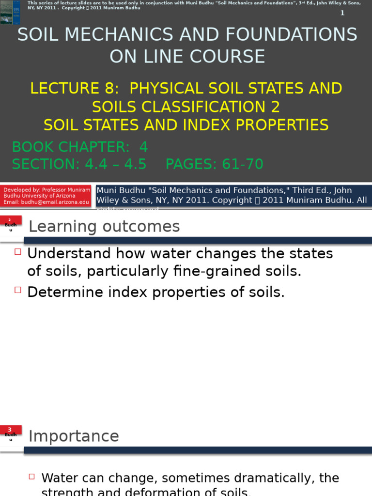 Lecture 8 Physical Soil States Soil Classification 2 | PDF | Soil ...