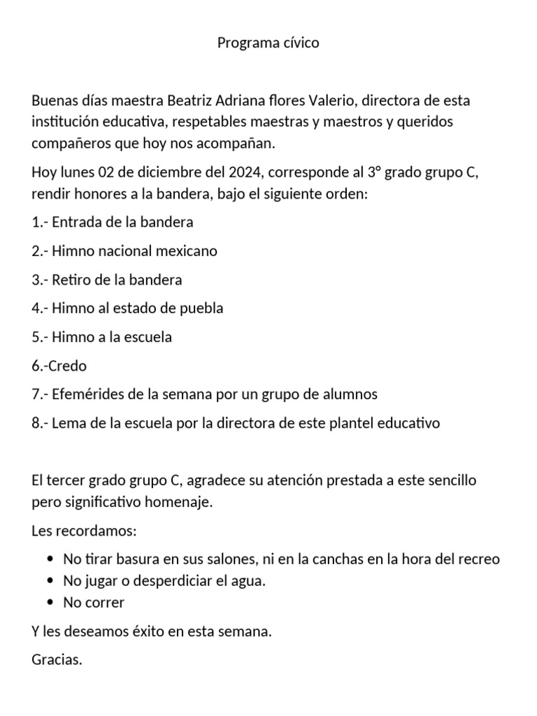 Programa Cívico | PDF