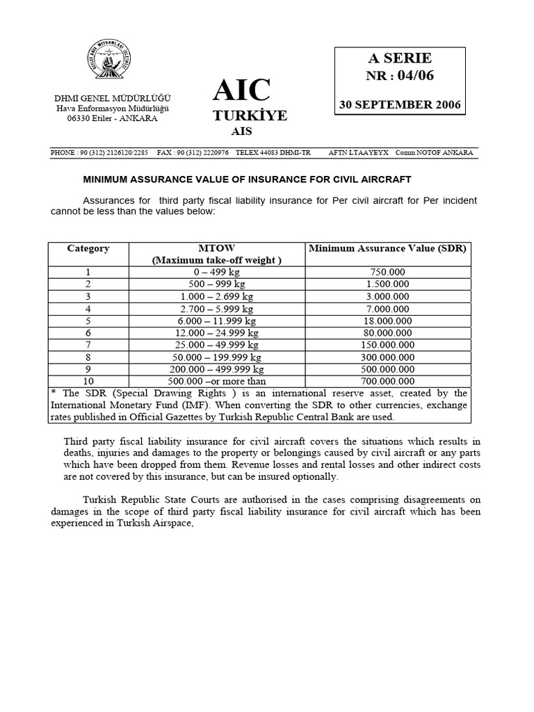 Turkish Insurance Min Assurance | PDF | Special Drawing Rights ...