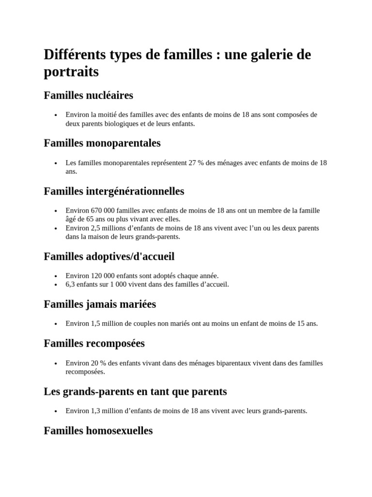 Typologie des familles modernes | PDF | Famille | Homosexualité