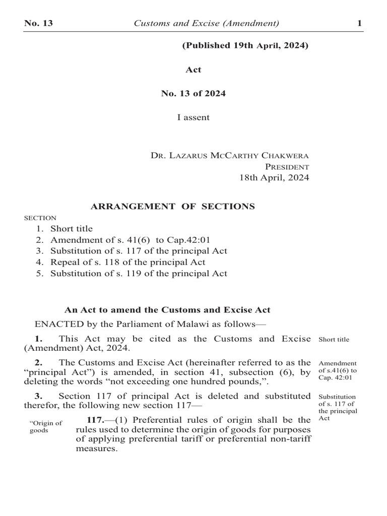Customs Act Amendments 2024 | PDF | Justice | Crime & Violence