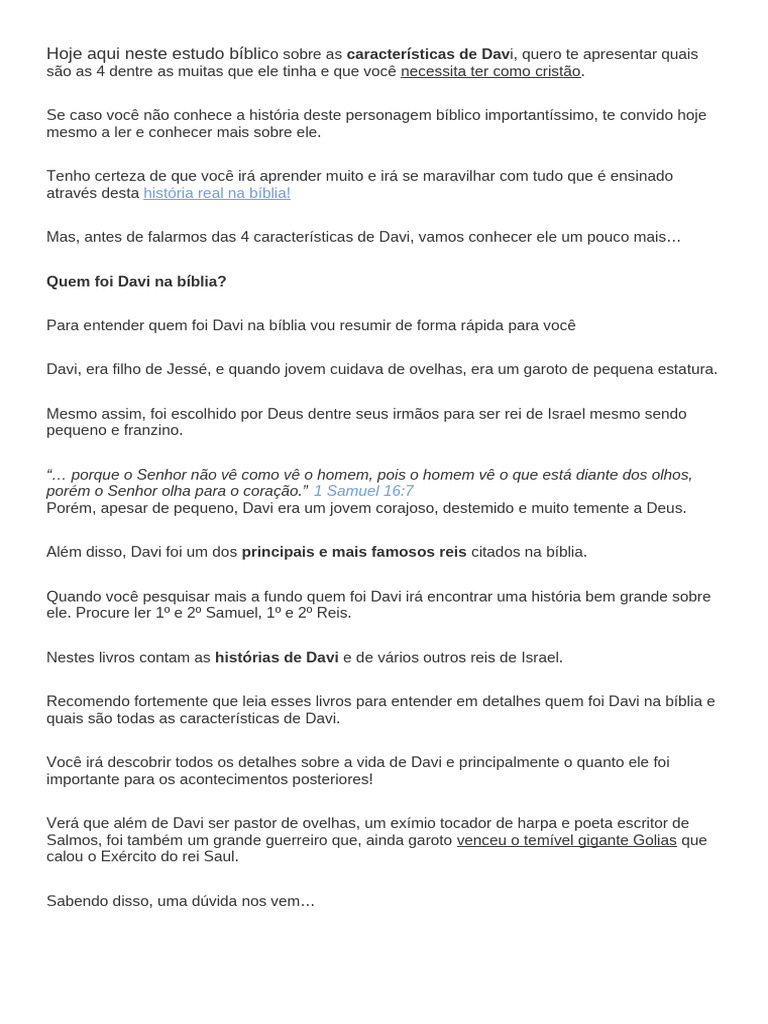 4 Caracteriristica de DAVI | PDF | Davi | Deus