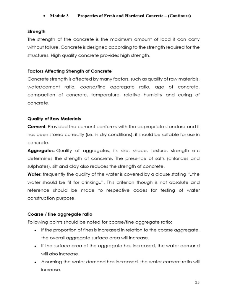 CONCRETE TECHNOLOGY NOTES FOR B-TEC YR. 2 Note 2pdf | PDF | Concrete ...