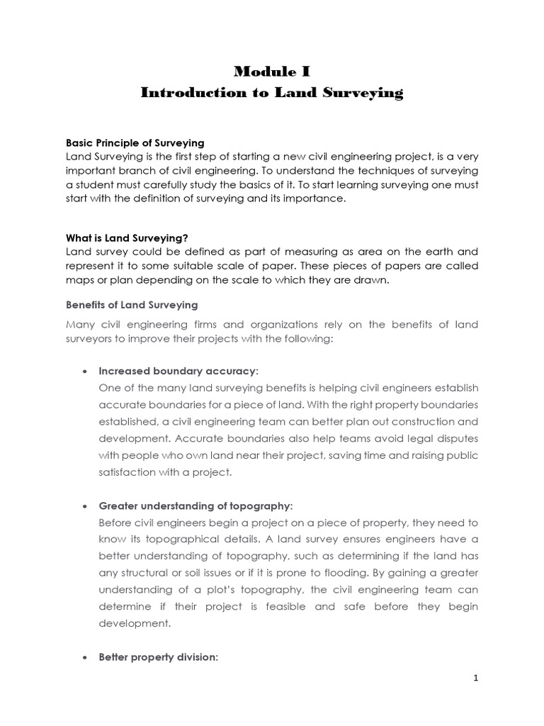 B-Tech Yr 2 Notes of Land Surveying (Module 1-3) | PDF | Surveying ...